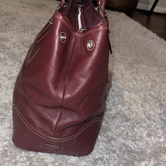Coach | Bags | Coach Hampton Purse In Burgundy Leather Dark Red | Poshmark
